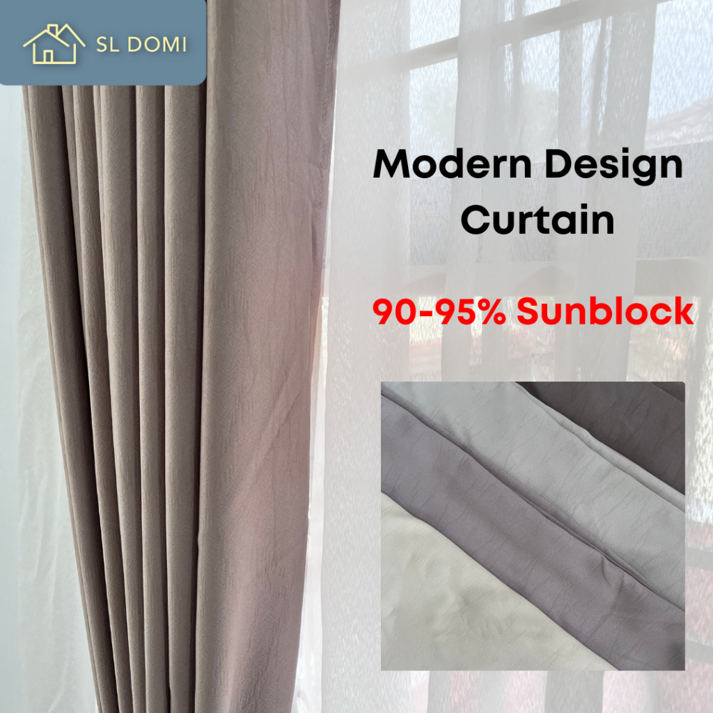SL-Modern Design Blackout Curtain/ Langsir Blackout/ Sunblock Curtain ...