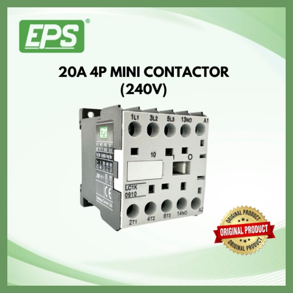 EPS MINI CONTACTOR 20A 240V COIL 4POLE (LC1K0910) | Shopee Malaysia