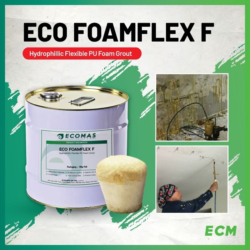 FLEXIBLE PU FOAM GROUT FOAMFLEX F600 (10KG) Single Component Water ...