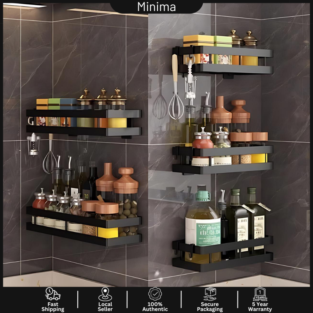MINIMA SteelSeries Anti Rust Bathroom Kitchen Rack Shelf Storage ...
