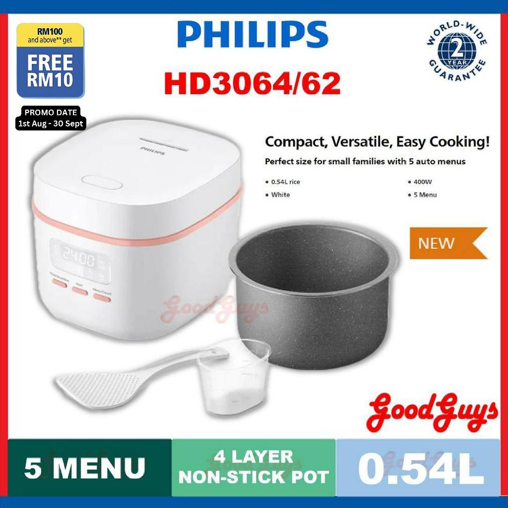 PHILIPS 3000 Series Mini Rice Cooker 0.54L (HD3064/62|HD3064) with 5 in ...