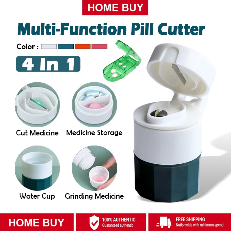 Home Medicine Cutter Pill Cutter Box Tablet Splitter Storage Case ...