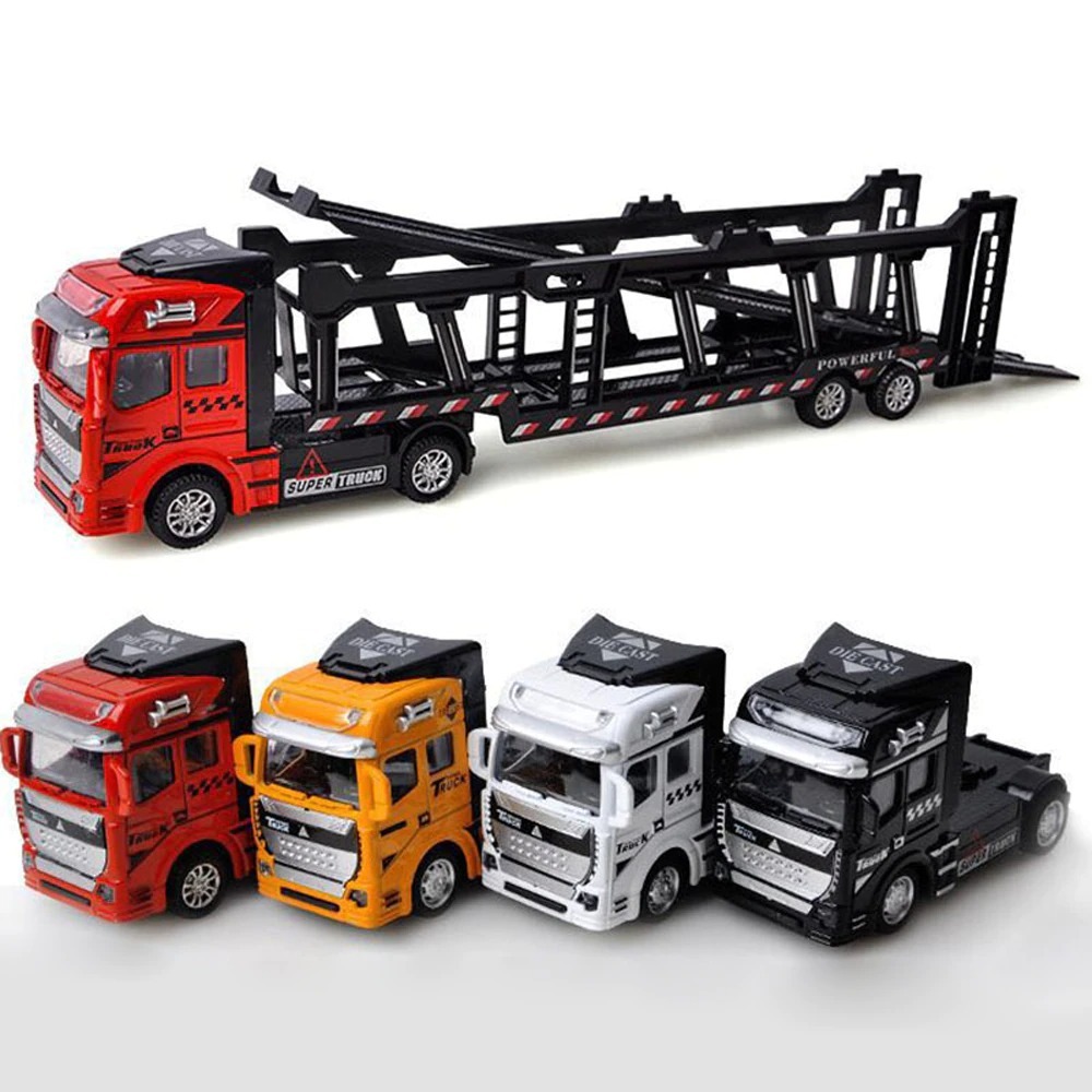 Alloy Lorry Truck Toys Transporter Truck Vehicle Trailer Toys Lori ...