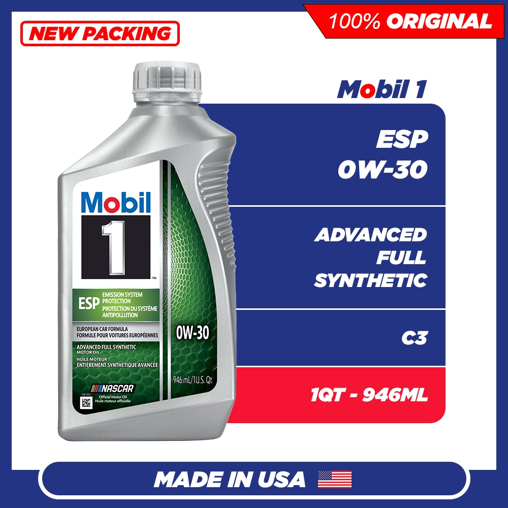 (USA) MOBIL 1 ESP 0W30 C3 Advanced Fully Synthetic Engine Oil (946ML/1QT) | Shopee Malaysia