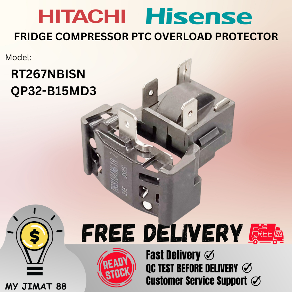 HITACHI FRIDGE COMPRESSOR PTC OVERLOAD PROTECTOR QP32-B15MD3 | Shopee ...