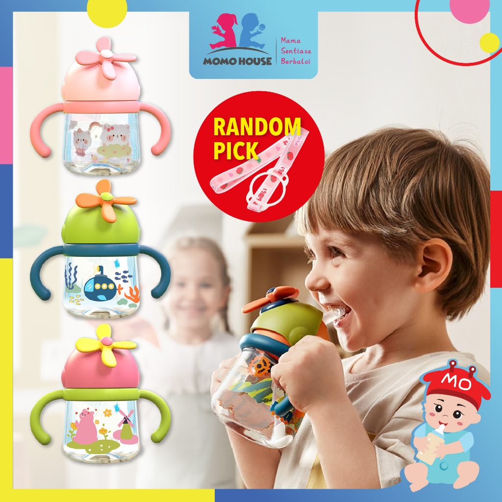 300ML Tritan Baby Bottle With Straw Botol Air Baby Botol Air Budak Kids ...