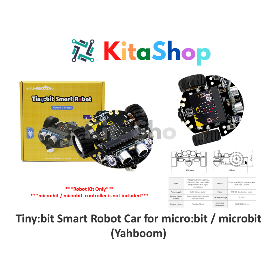 Tiny:bit Smart Robot Car for micro:bit / microbit (Yahboom) | Shopee Malaysia