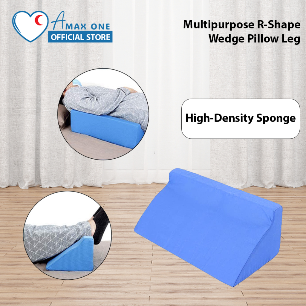 Multipurpose R-Shape Wedge Pillow Leather Leg Elevation Back Support ...