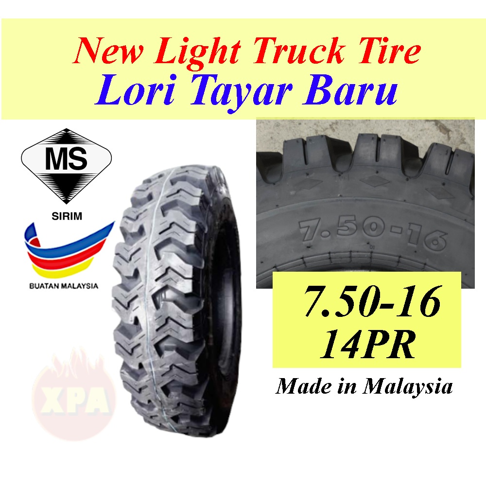 7.50-16 Lorry Tyre LUG 14PR 750-16 Tube Type Tire - Tayar Bunga Kasar ...