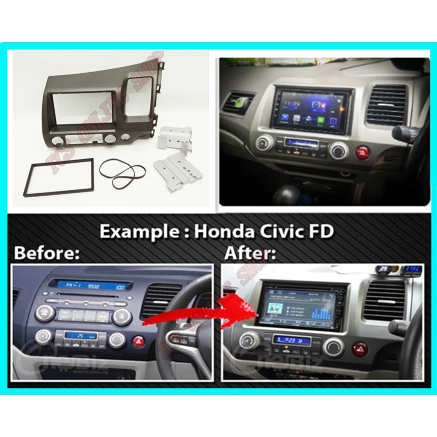 7 INCH Double Din Car DVD Player Casing For HONDA CIVIC FD 2006-2011 1. ...