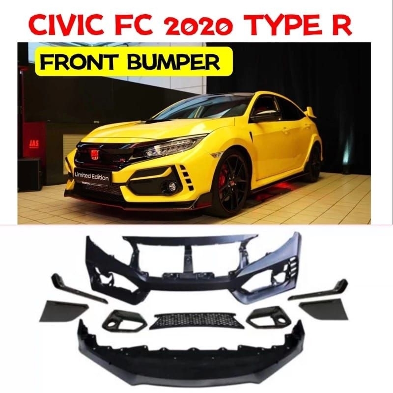 Honda Civic Fc Type R Front Bumper Fullset With Front Diffuser PP ...