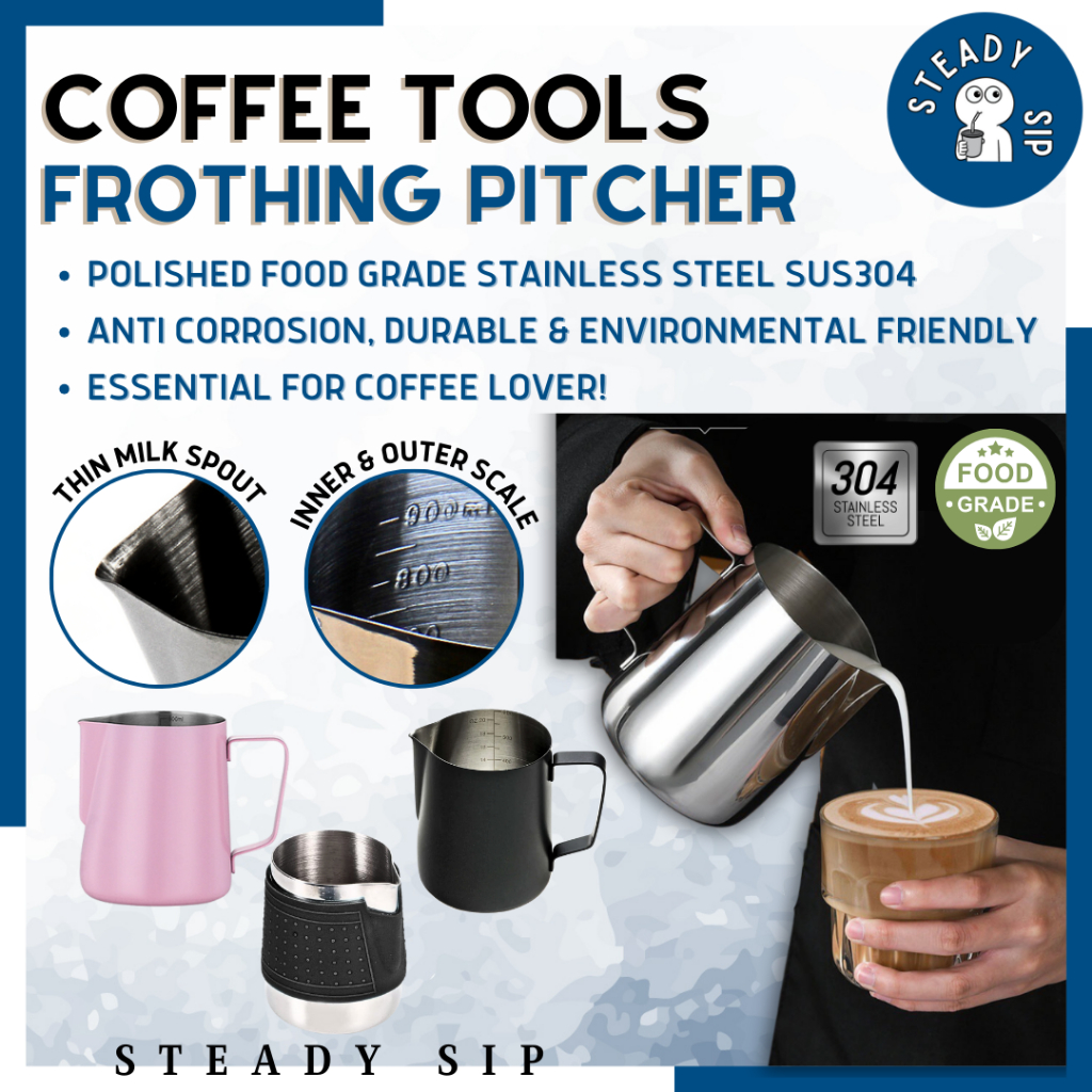 Steady Sip Coffee Pitcher Milk Pitcher Latte Art Frothing Milk Handless ...