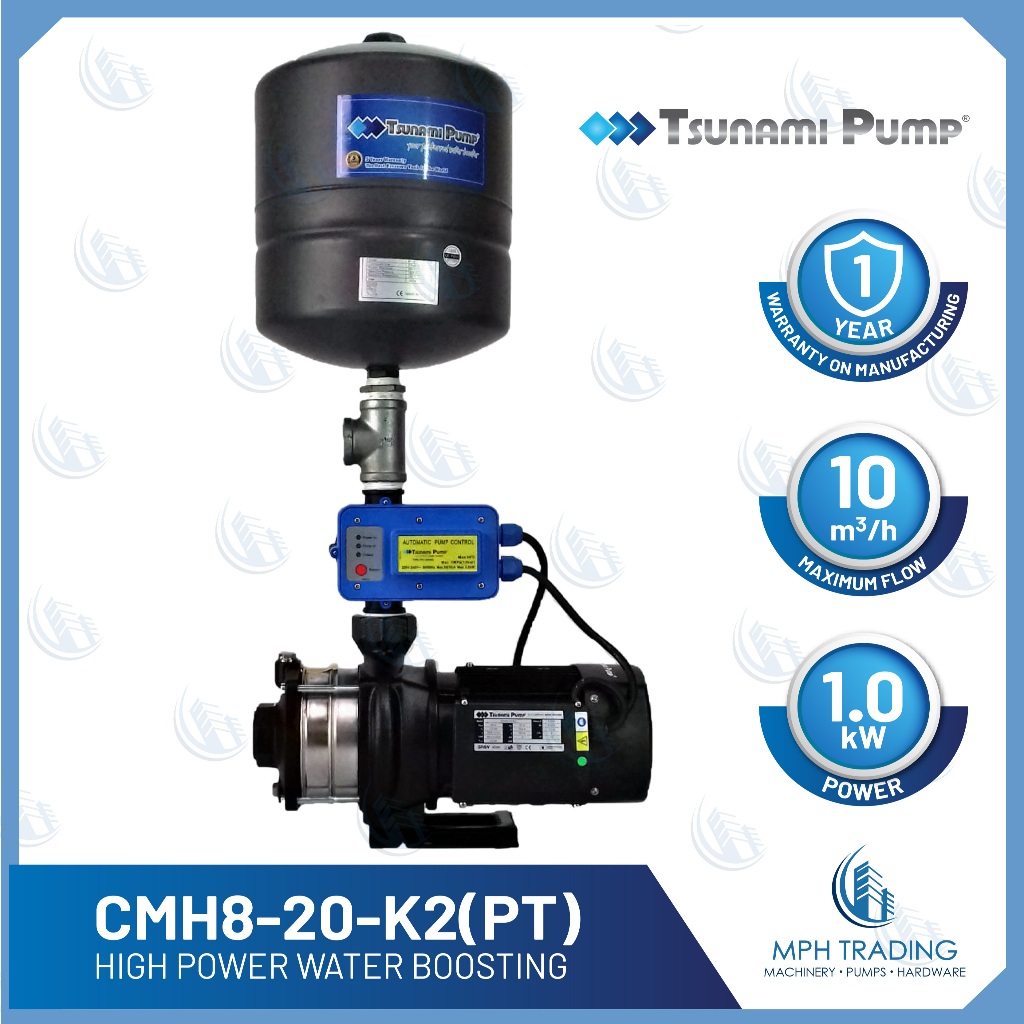 Tsunami CMH8-20-K2(PT) High Power Water Boosting Pump For Hotel & Motel 1.34Hp | Shopee Malaysia