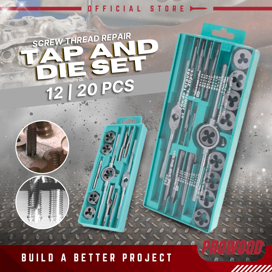PROWOOD 20pcs Tap And Die Set Thread Repair Kit Screw Thread Repair ...