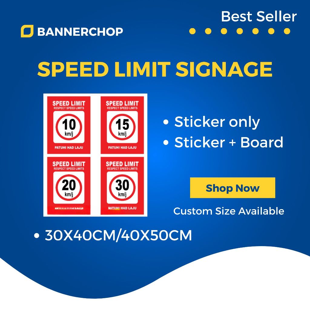 SPEED LIMIT RESPECT SPEED LIMITS/ PATUHI HAD LAJU SIGN 400MM X 300MM X ...