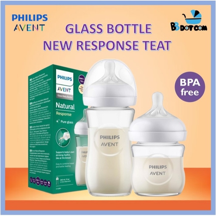 Philips Avent Botol Susu Kaca Natural Glass Baby Feeding Bottle 4oz ...
