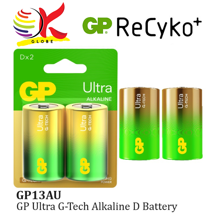 GP ULTRA ALKALINE G-TECH D 1.5V BATTERIES BATTERY - 2PCS (GPPCA13UP002 ...