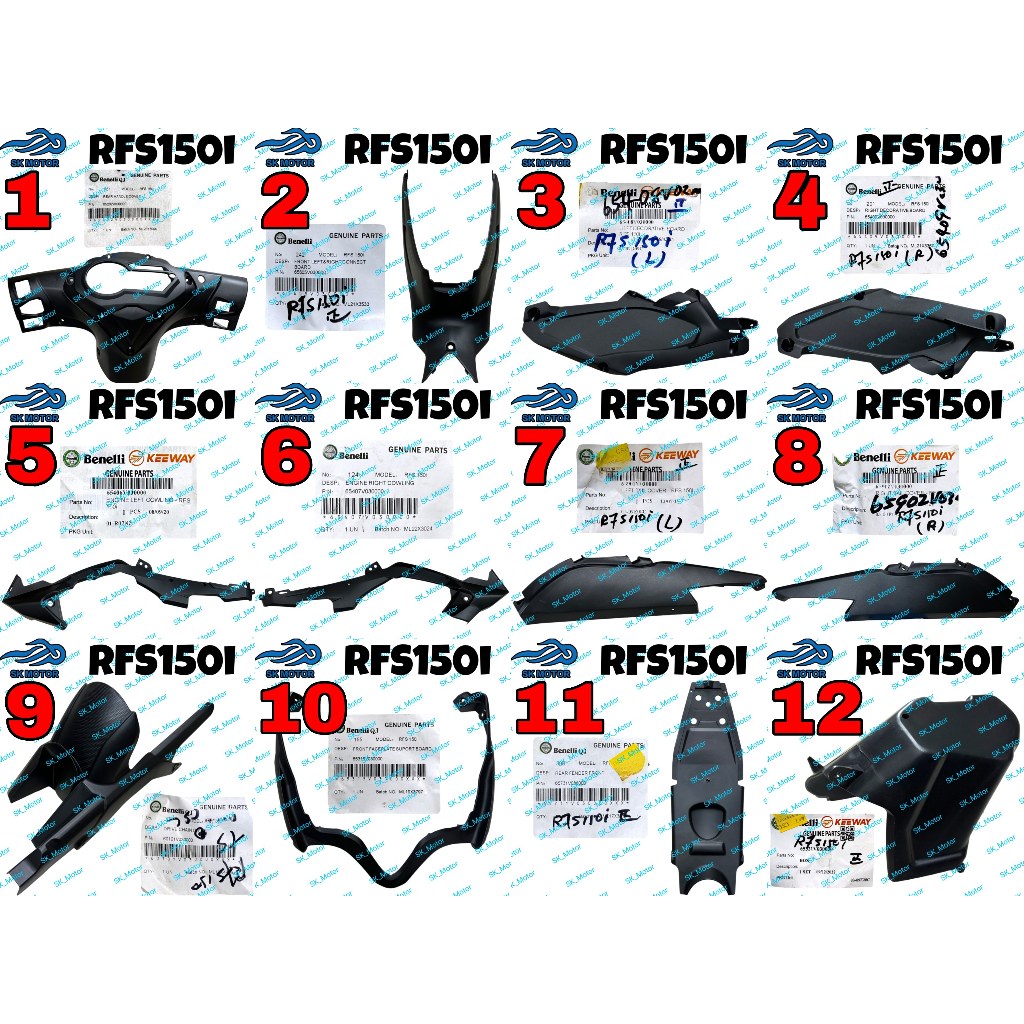 Benelli RFS150 RFS 150 i Original Inner Cover Rear Handle Meter Tank ...