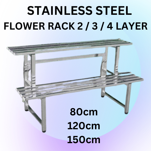80cm Rak Bunga Bertingkat Rak Pasu Bunga Outdoor Stainless Steel Flower ...