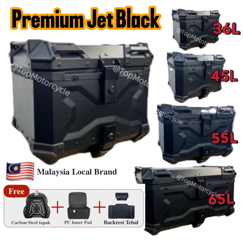 AA Full Black Aluminium Motor Box Belakang Top Box Motor Box X Aloi ...