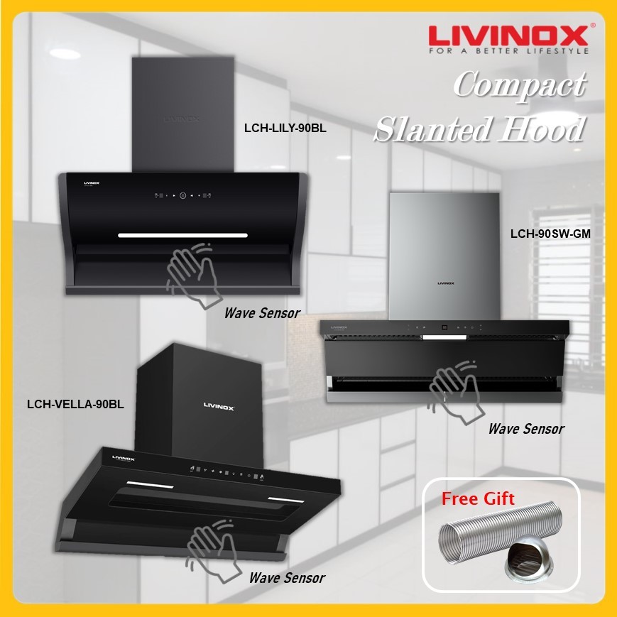 LIVINOX Compact Slanted Hood Cooker Hood Self-clean With Heating ...