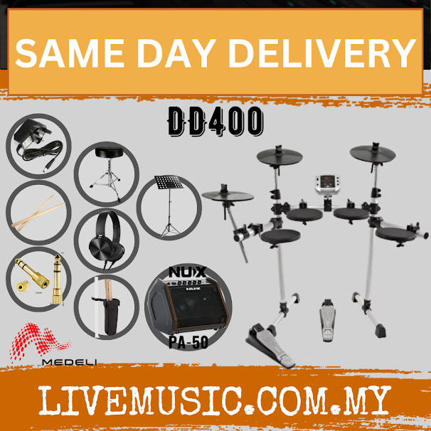 MEDELI DD400 Electronic Drum Kit with NUX PA50 Amplifier And Stool ...