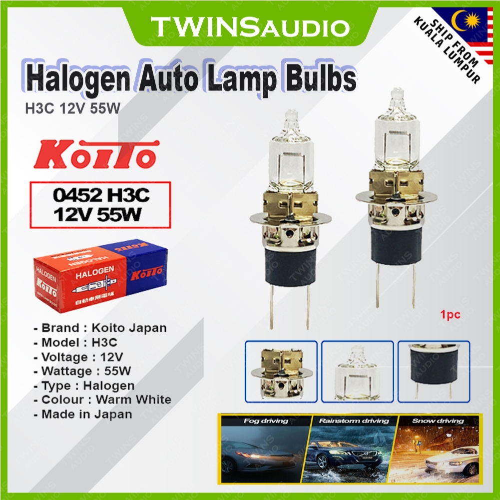 (1pc) Koito 0452 H3C 12V 55W Halogen Auto Lamp Bulbs ( Made in Japan ...