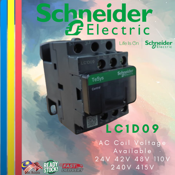 Schneider Contactor LC1D09 AC Coil 9A 4KW 3P [Ready Stock & Fast ...