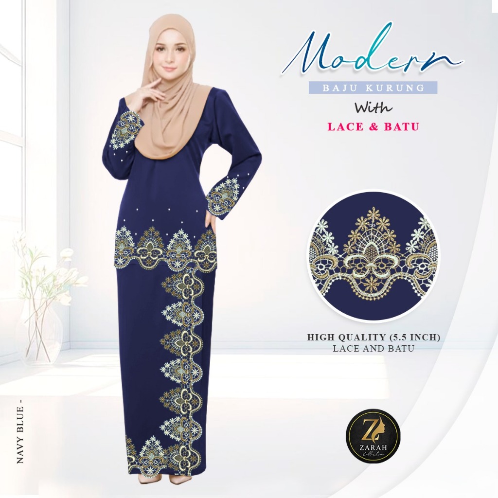 Baju Modern Sulam Lipat Batik Kain New Design With Front Sulam / Lace ...