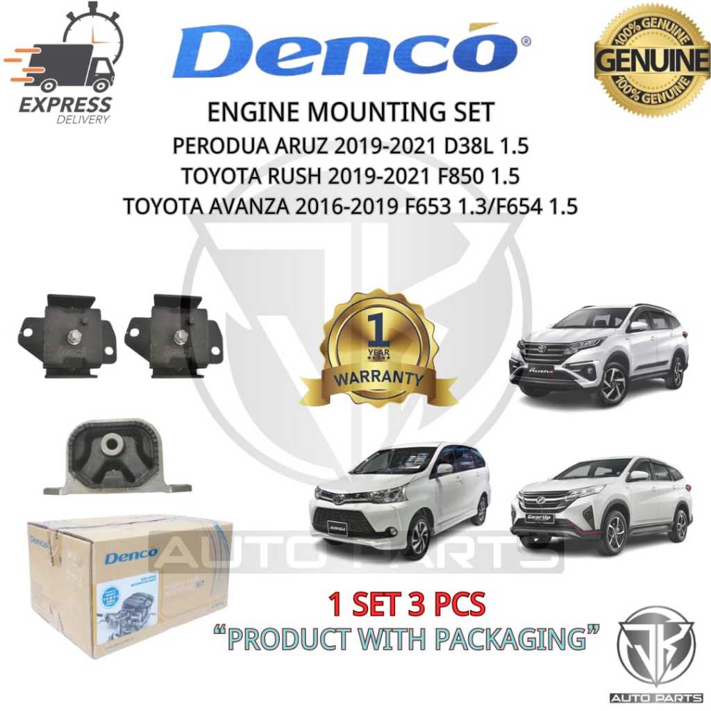 #DENCO#ENGINE MOUNTING SET PERODUA ARUZ D38L,TOYOTA RUSH F800/F850 ...