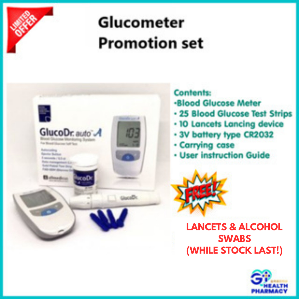 Gluco Dr. Auto A Blood Glucose Monitoring System (Glucometer) | Shopee ...