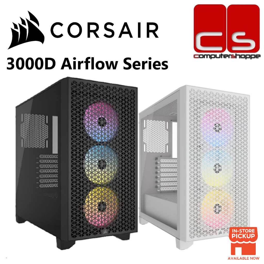 Corsair 3000D AIRFLOW Series Tempered Glass Mid-Tower ATX Case - 3000D ...