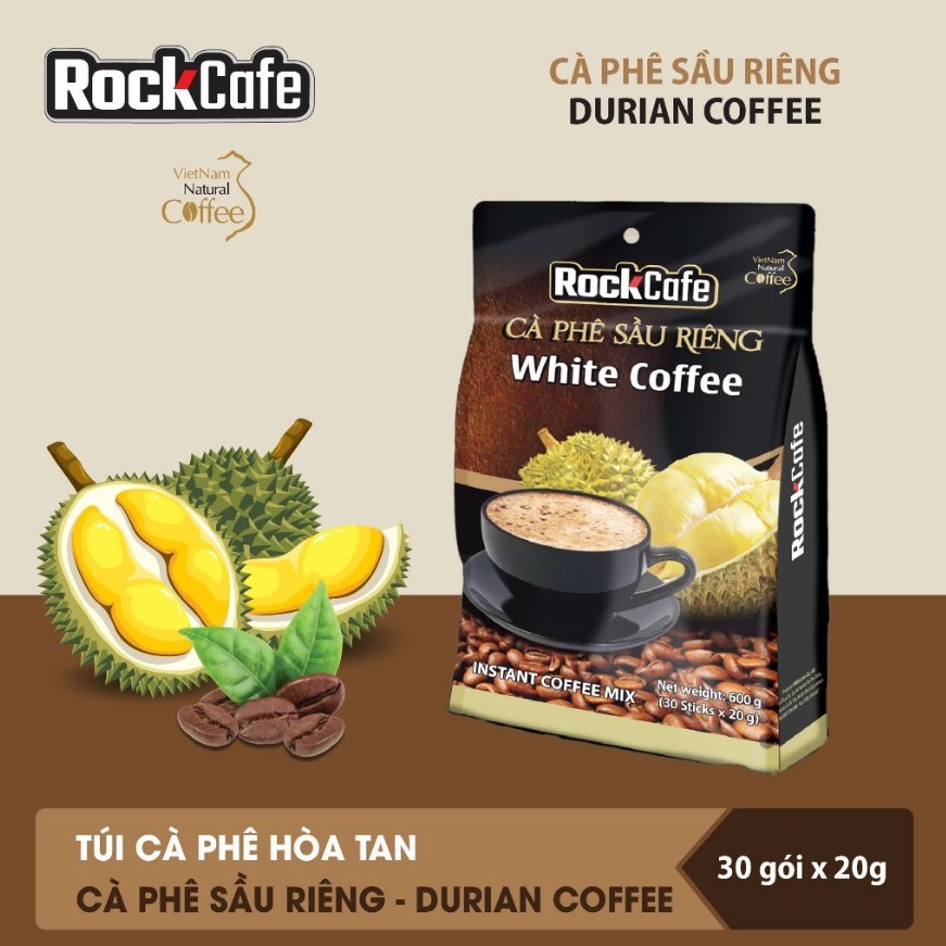 [ VIETNAM ] ROCKCAFE Ca Phe Sau Rieng/ Durian White Coffee 600g ( 30 goi x 20 g ) | Shopee Malaysia