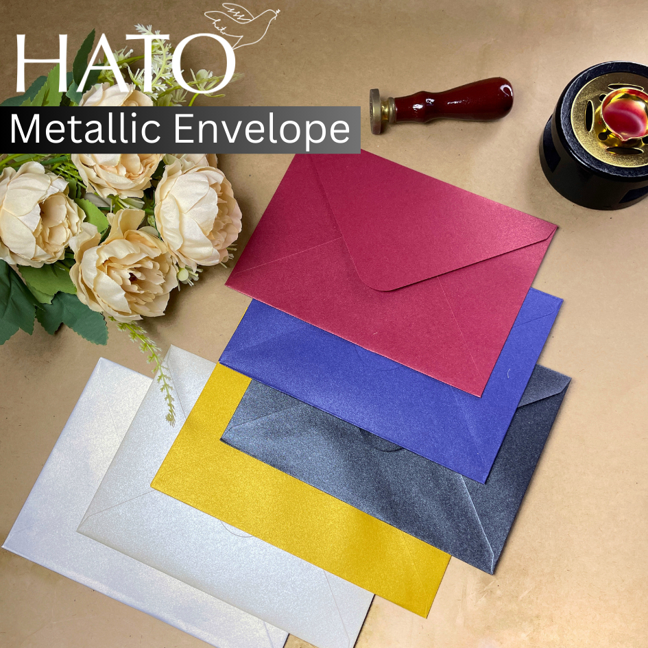 HATO Metallic Envelope 120gsm Premium Invitation Sampul Surat wedding ...