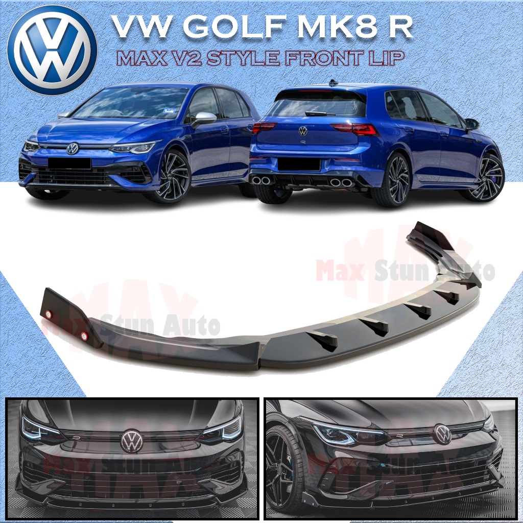 VOLKSWAGEN GOLF MK8 R MAX V2 FRONT LIP BUMPER SKIRT LIP CAR BODYKIT VW GOLF R MAXTON DESIGN GOLF ...