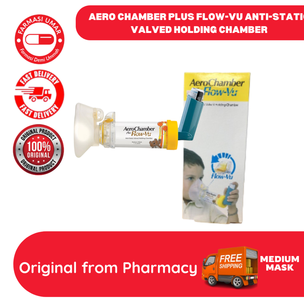 AeroChamber Plus Flow-Vu Anti-Static Valved Holding Chamber For ...