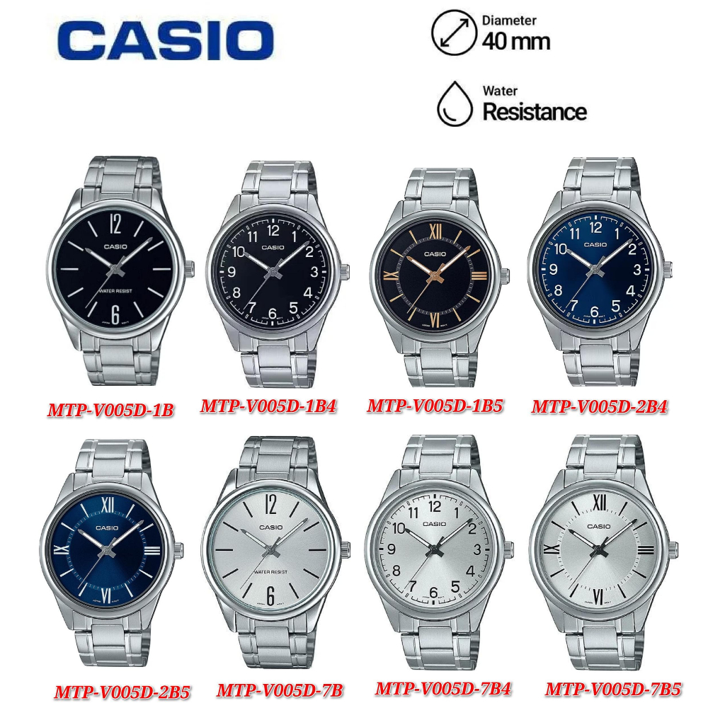 Casio MTP-V005D / MTP-V005L Men Analog Classic Stainless Steel Strap | Shopee Malaysia