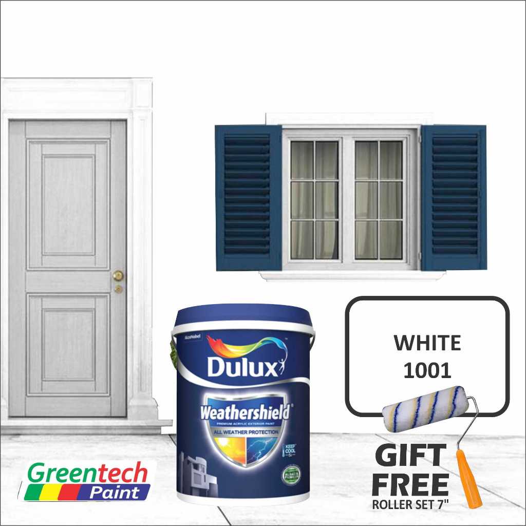 WHITE 1001 (18 LITER) ICI DULUX Weathershield Exterior Wall Paint (7 ...