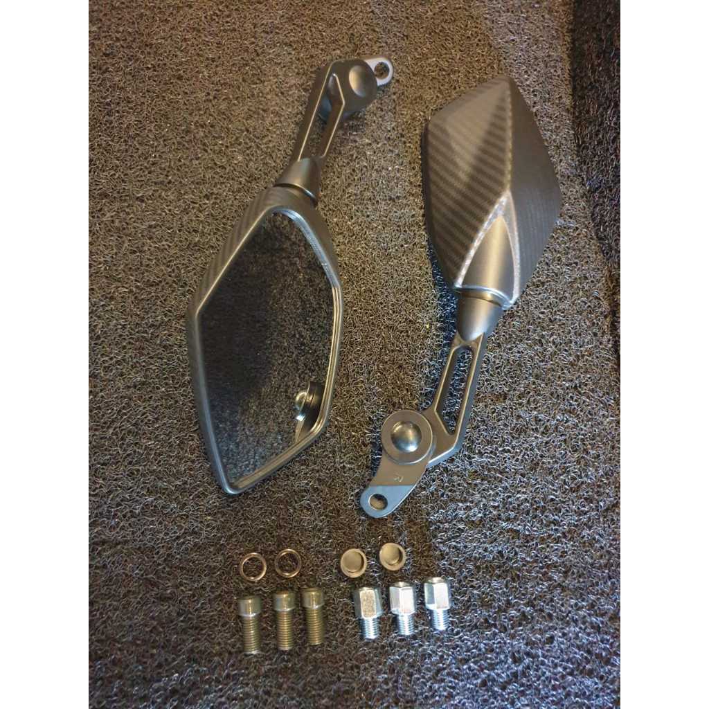 SIDE MIRROR DESIGN CARBON DUCATI CERMIN SISI UNIVERSAL SCOOTER XMAX ...