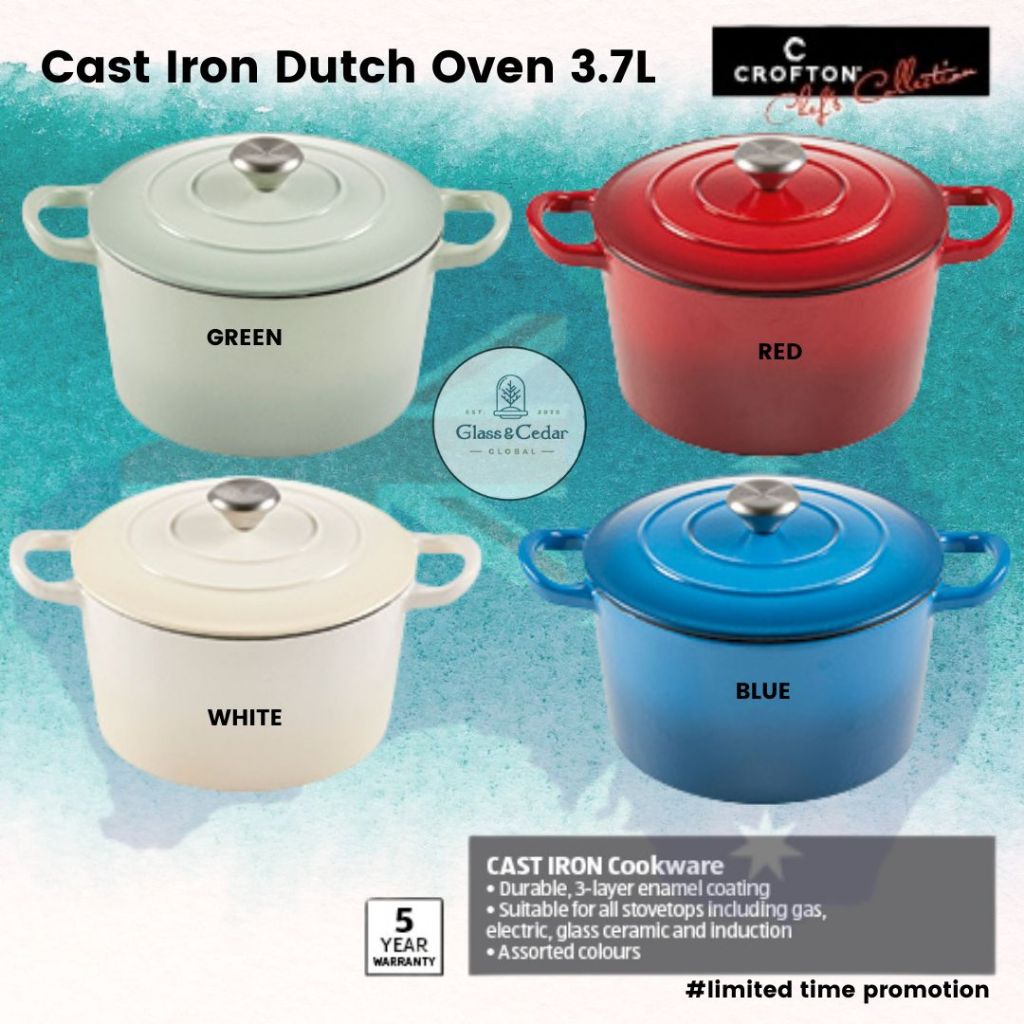 (IMPORTED 🇦🇺) CROFTON Cast Iron Dutch Oven 3.7L | Shopee Malaysia