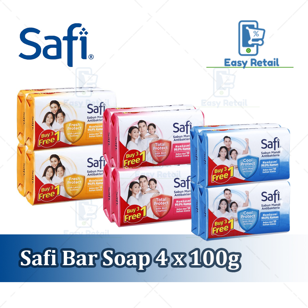 Safi Antibacterial Shower Barsoap / Sabun 4 x 100g ( Fresh Protect ...