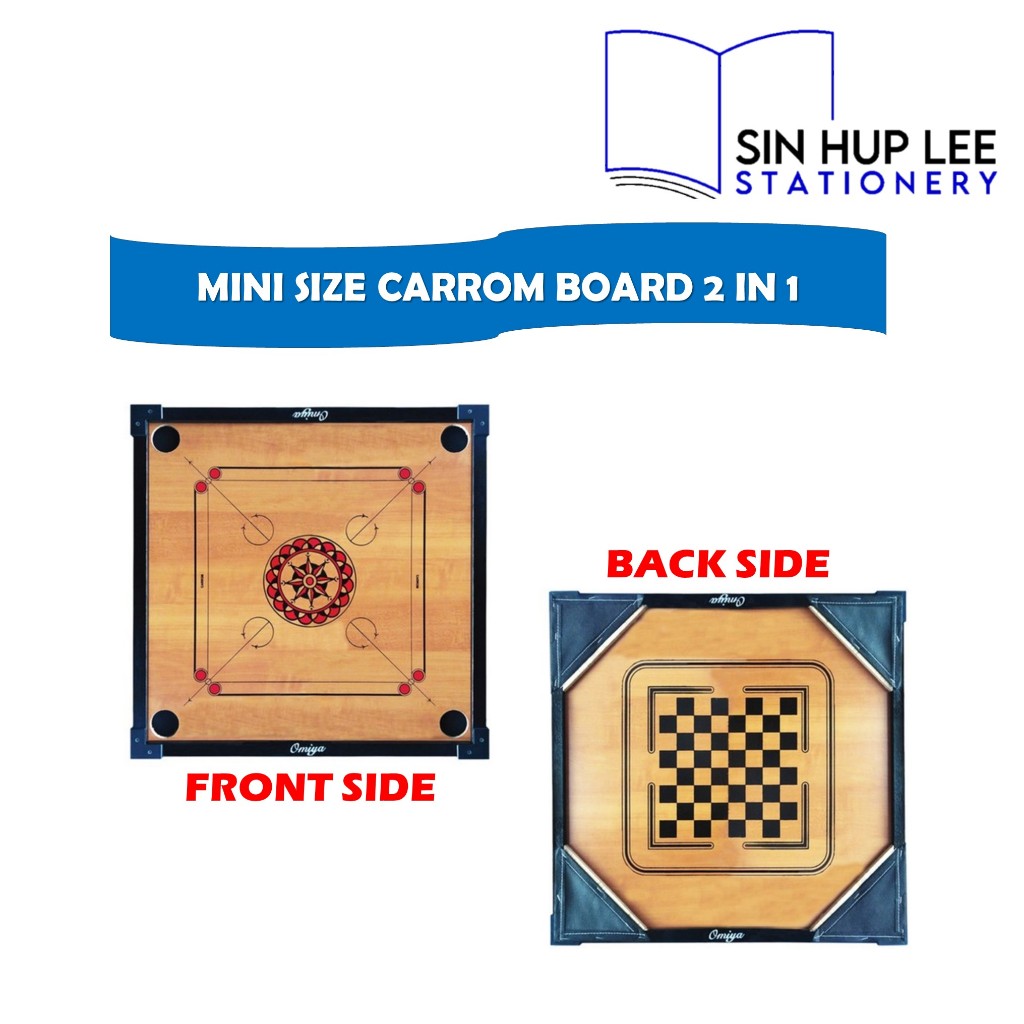 OMIYA Mini Size Wooden Carrom Board 2 in1 Mini Draught Dam Haji Big ...