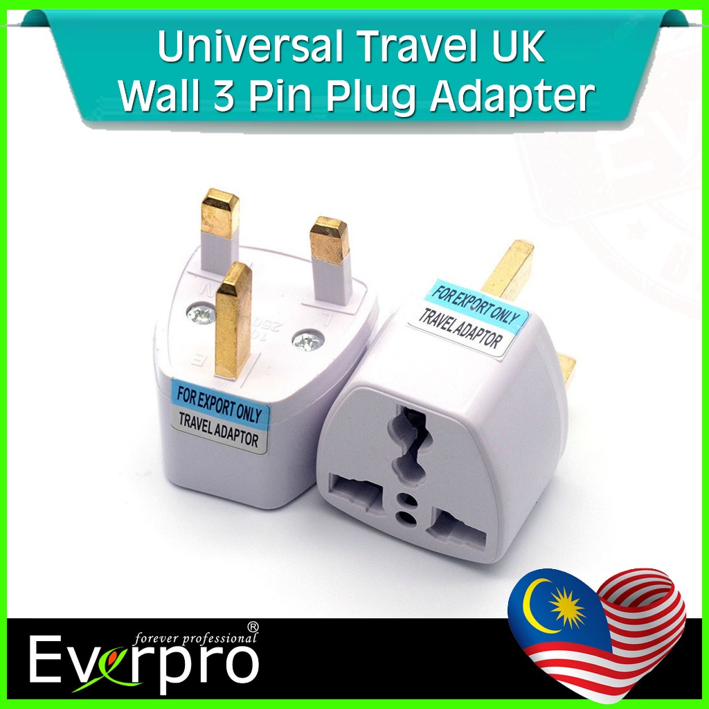 Universal Travel Adapter Plug UK 3 Pin Convert International Plug To ...
