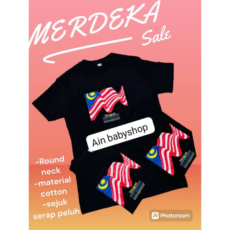 T-SHIRT MERDEKA KIDS ( size 4y-10y & DEWASA(s-4xl) | Shopee Malaysia