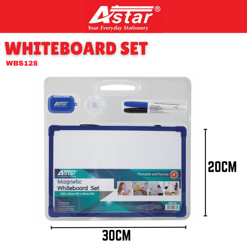 [Astar ]WBS128 Whiteboard Set - 20x30cm Magnetic Whiteboard with Duster ...