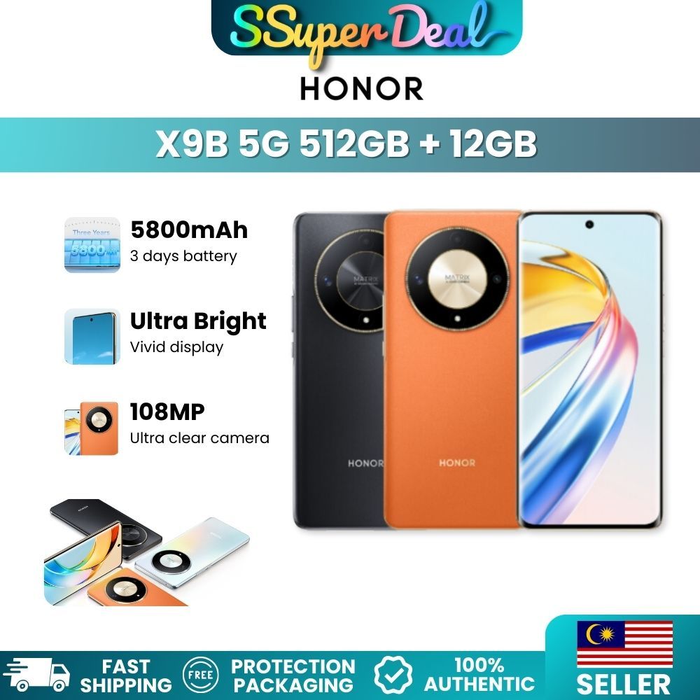 Honor X9B 5G (512GB ROM | 12GB RAM) 1 Year Honor Malaysia Warranty | Shopee Malaysia