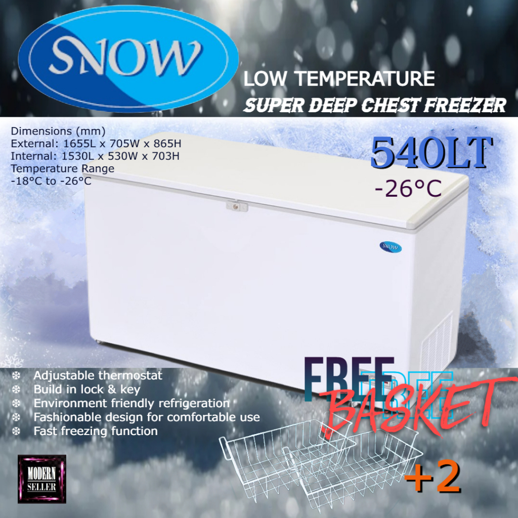 SNOW LY600LD CHEST FREEZER TOP OPENING 540L/PETI SEJUK BEKU 540L ...