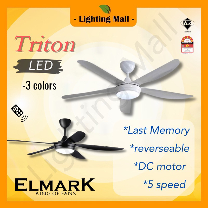 ELMARK TRITON 56” DC Motor Remote LED Ceiling Fan With 3 Color Changing ...