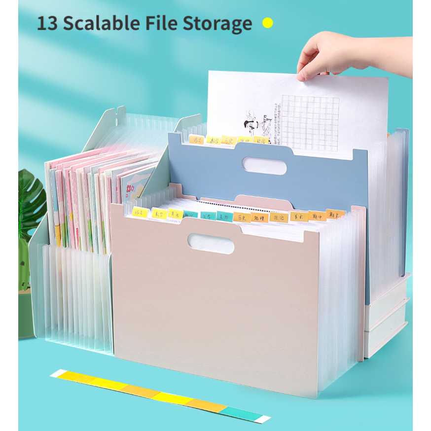 Expanding File Folder 13 Pockets A4 Document File Folder Organizer ...