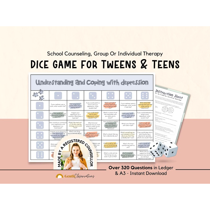 "Get To Know You: Teen Edition" School Counseling Dice Game for Teens ...